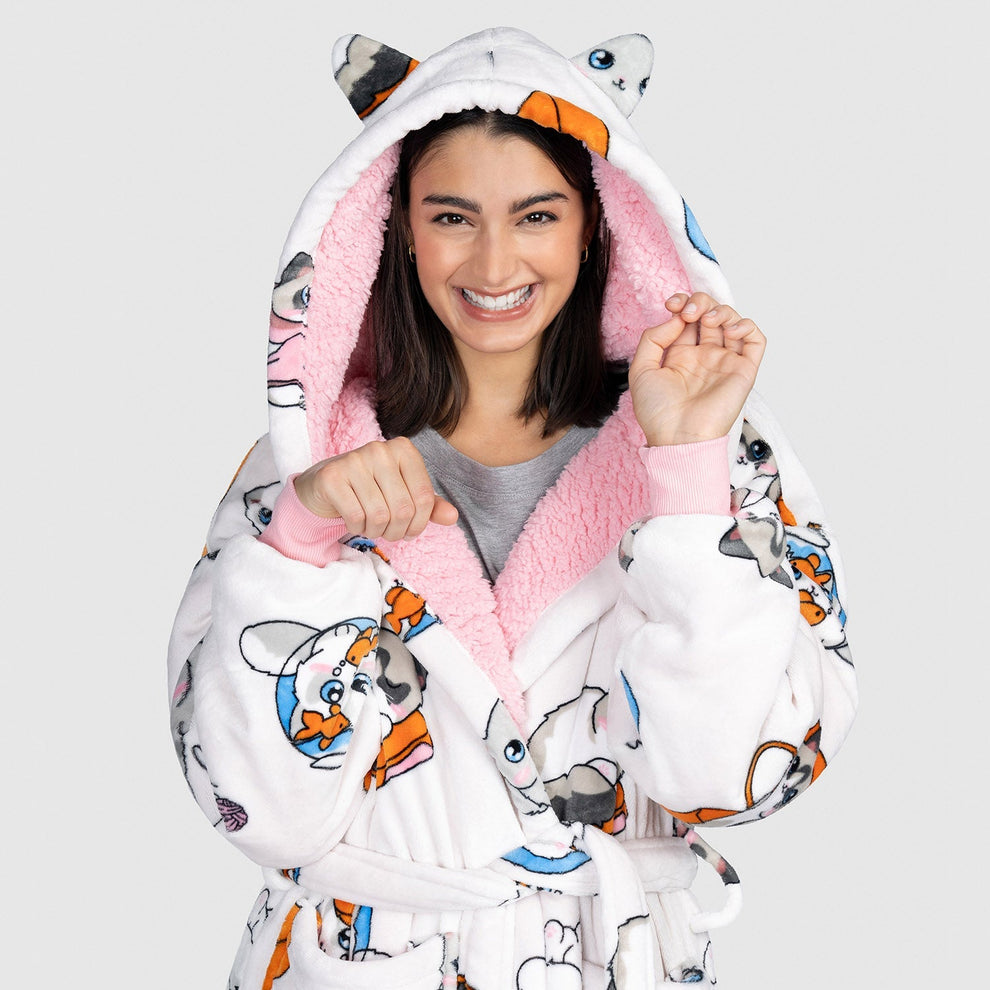 Gray Cat Sherpa Robe – The Oodie USA