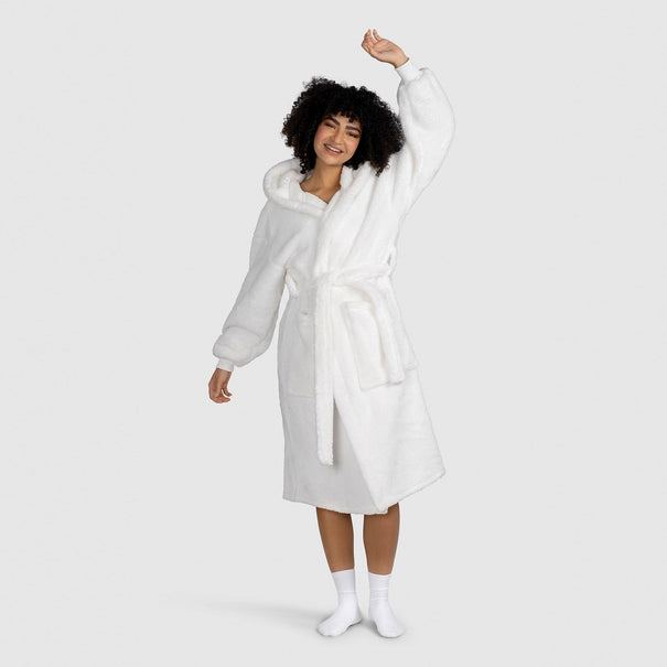 Fluffy White Oodie Robe – The Oodie USA